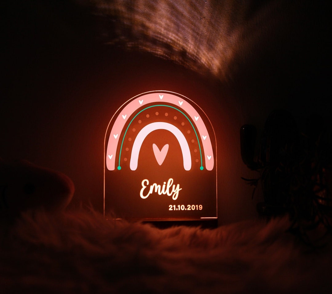 Custom Rainbow Night Light - Nursery Decor - Gift for Niece - Kids ...