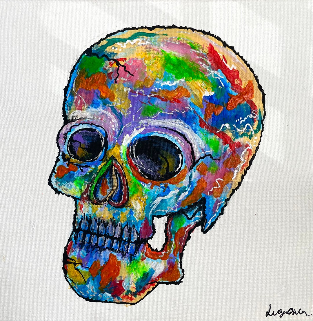 Acrylic Skull Painting - Etsy