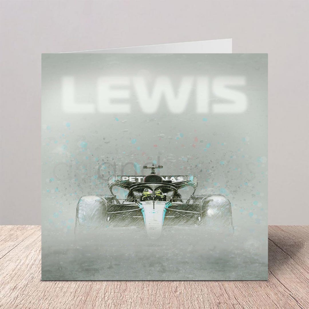 Lewis Hamilton Rain Print | 2024 Mercedes AMG W15 Car | Formula 1 ...