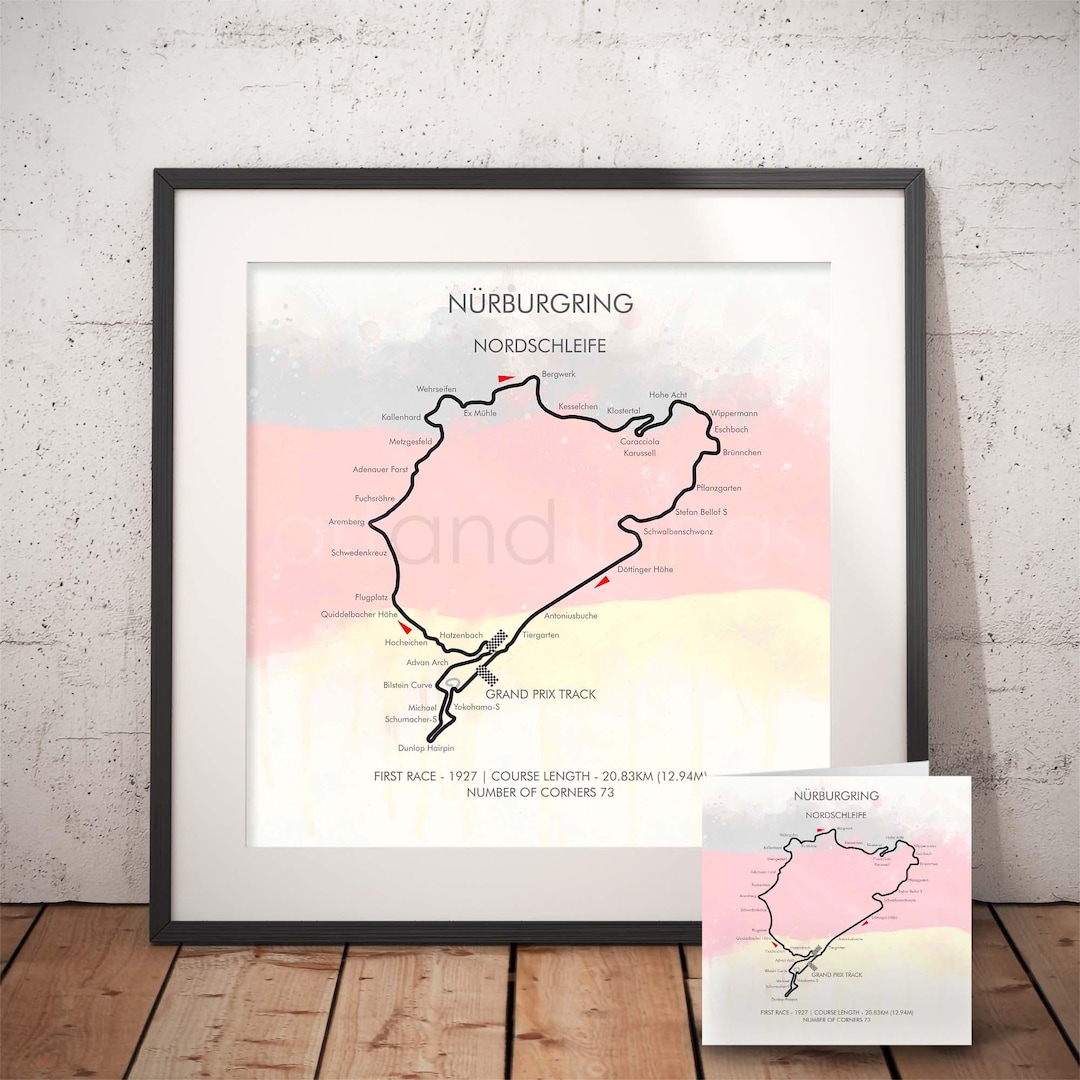Nurburgring Nordschleife | Map | Track | Motorbike | Car | Poster ...