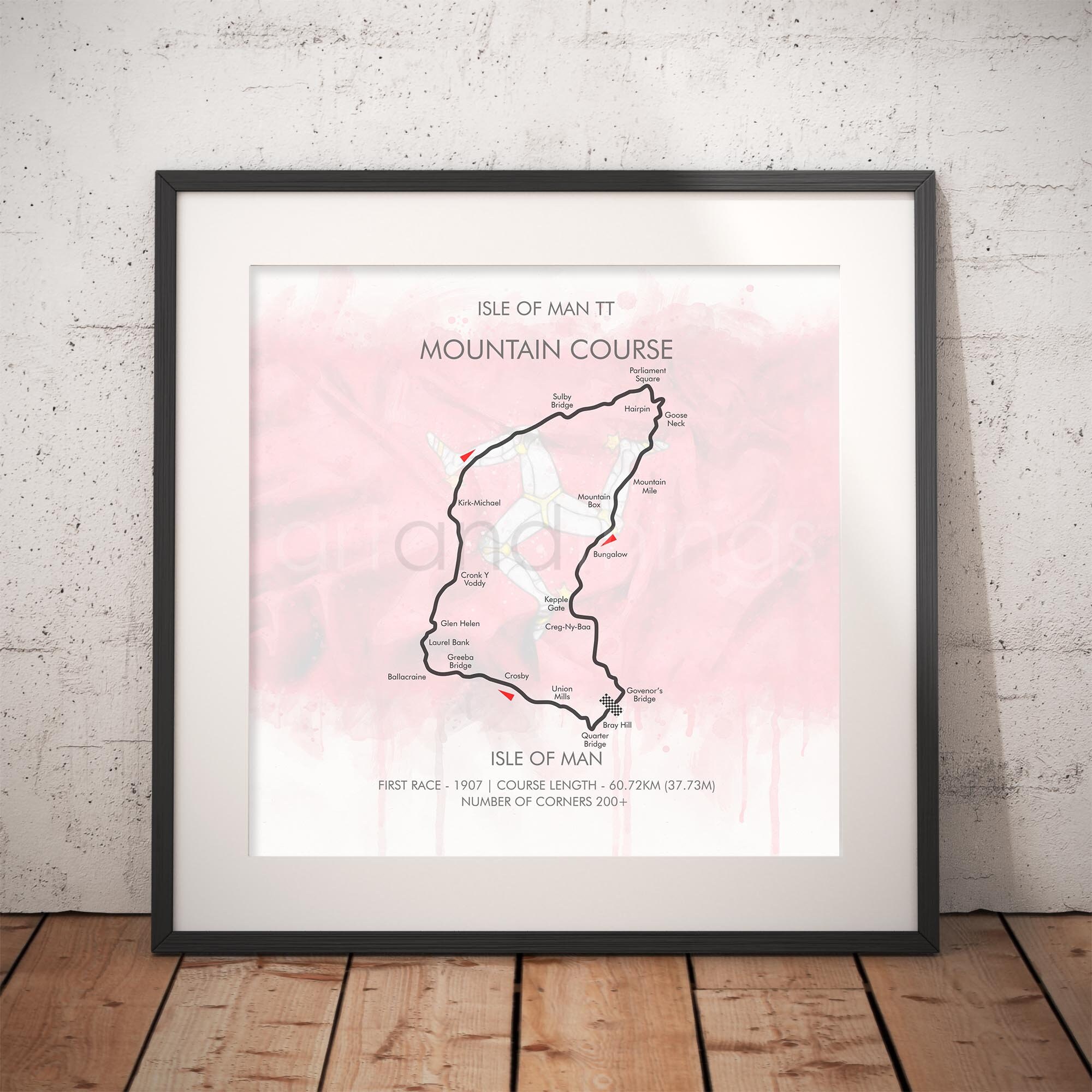 Isle of Man TT Mountain Course Map Track Motorbike Superbike Poster ...