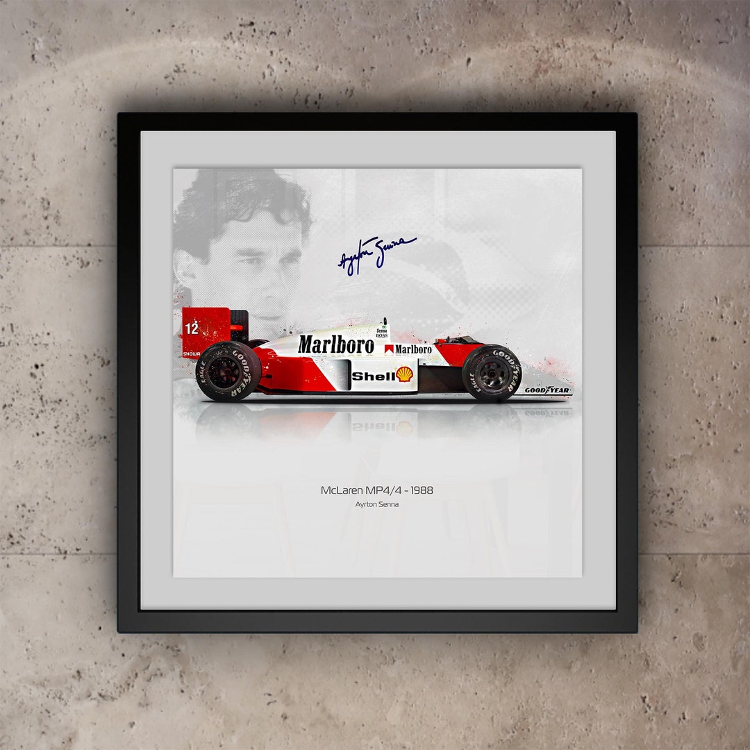 Ayrton Senna Wall Art MP4/4 Car 1988 Mclaren F1 Formula One Team Side ...