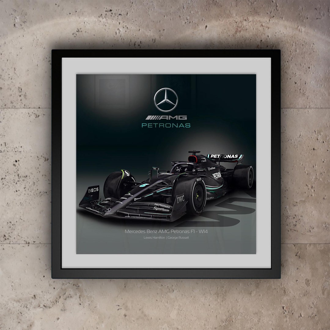 Mercedes F1 Car Poster 2023 W14 Lewis Hamilton George - Etsy