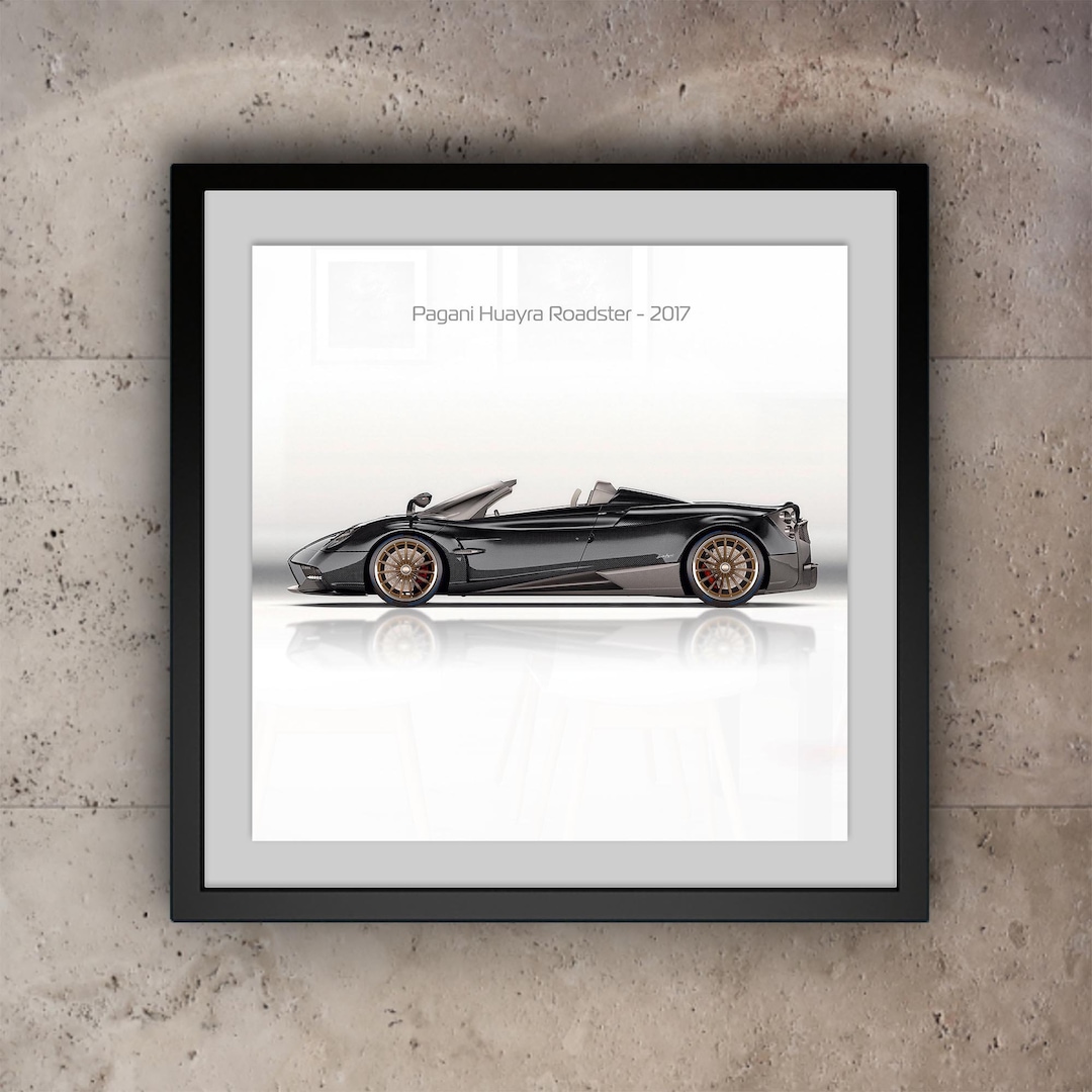 Pagani Huayra Roadster Side View Hypercar Supercar Wall Art Poster ...
