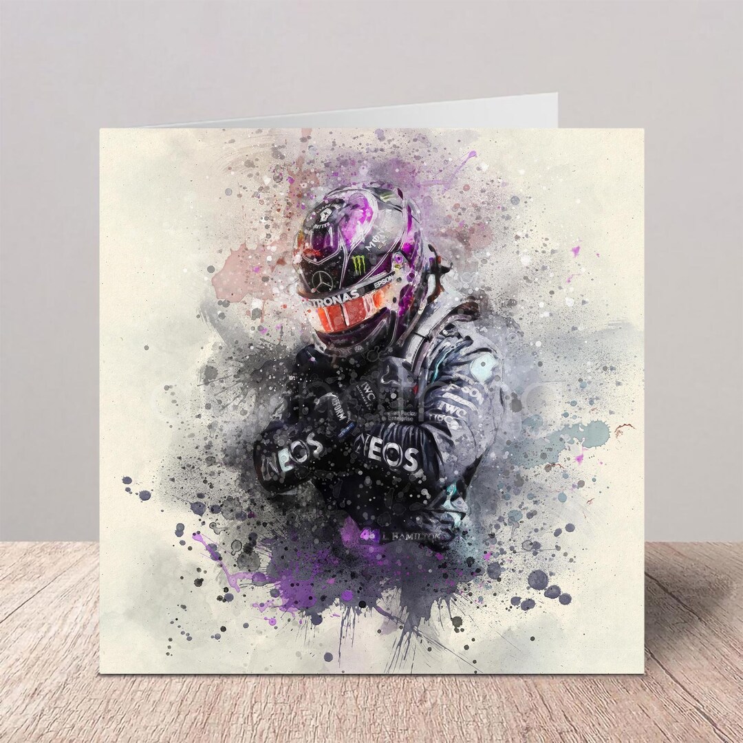 Lewis Hamilton Formula 1 Mercedes AMG F1 Formula One Wakanda Forever Pose Greetings Card ...