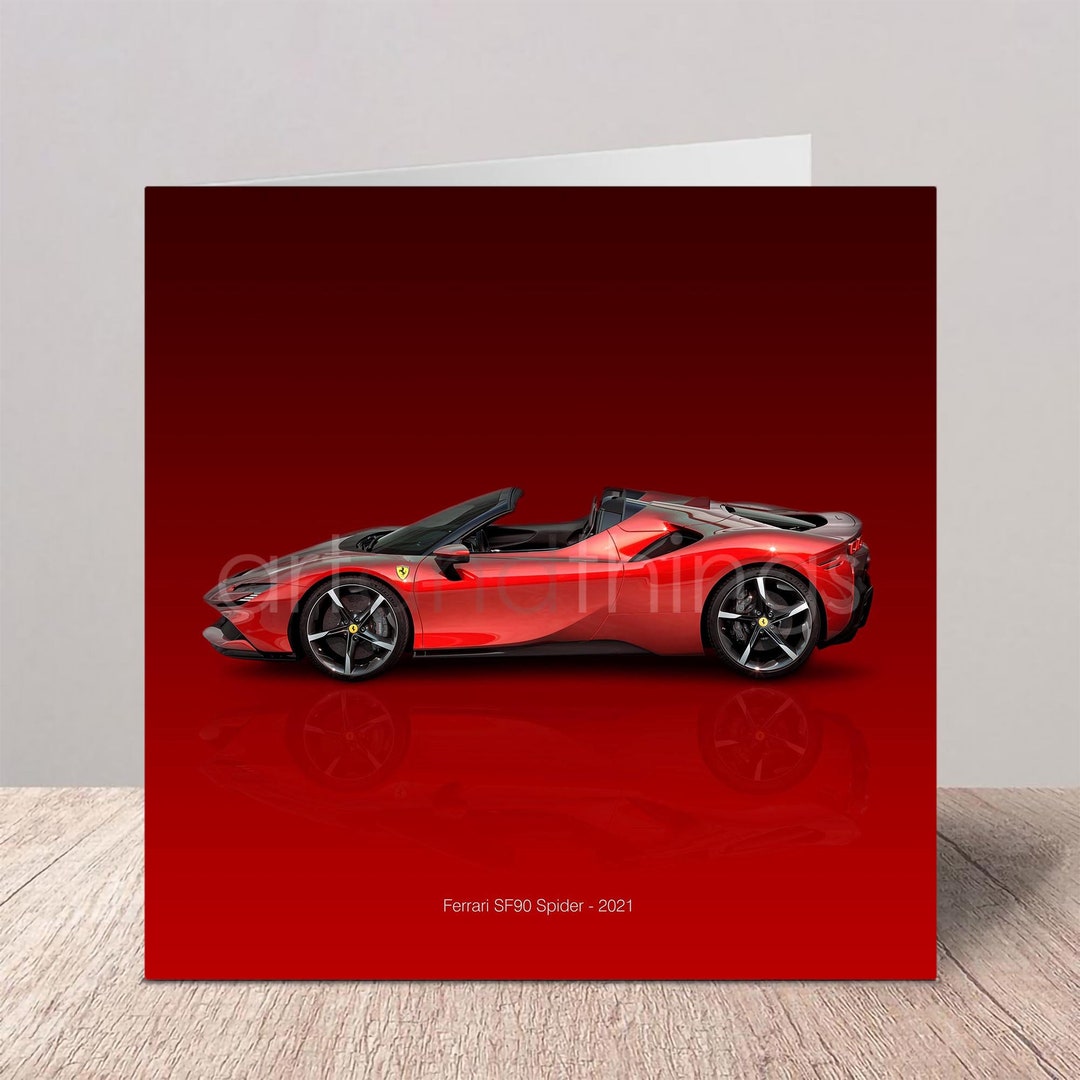 Ferrari SF90 Spider 2021 Supercar Scuderia Tifosi Greetings Card ...