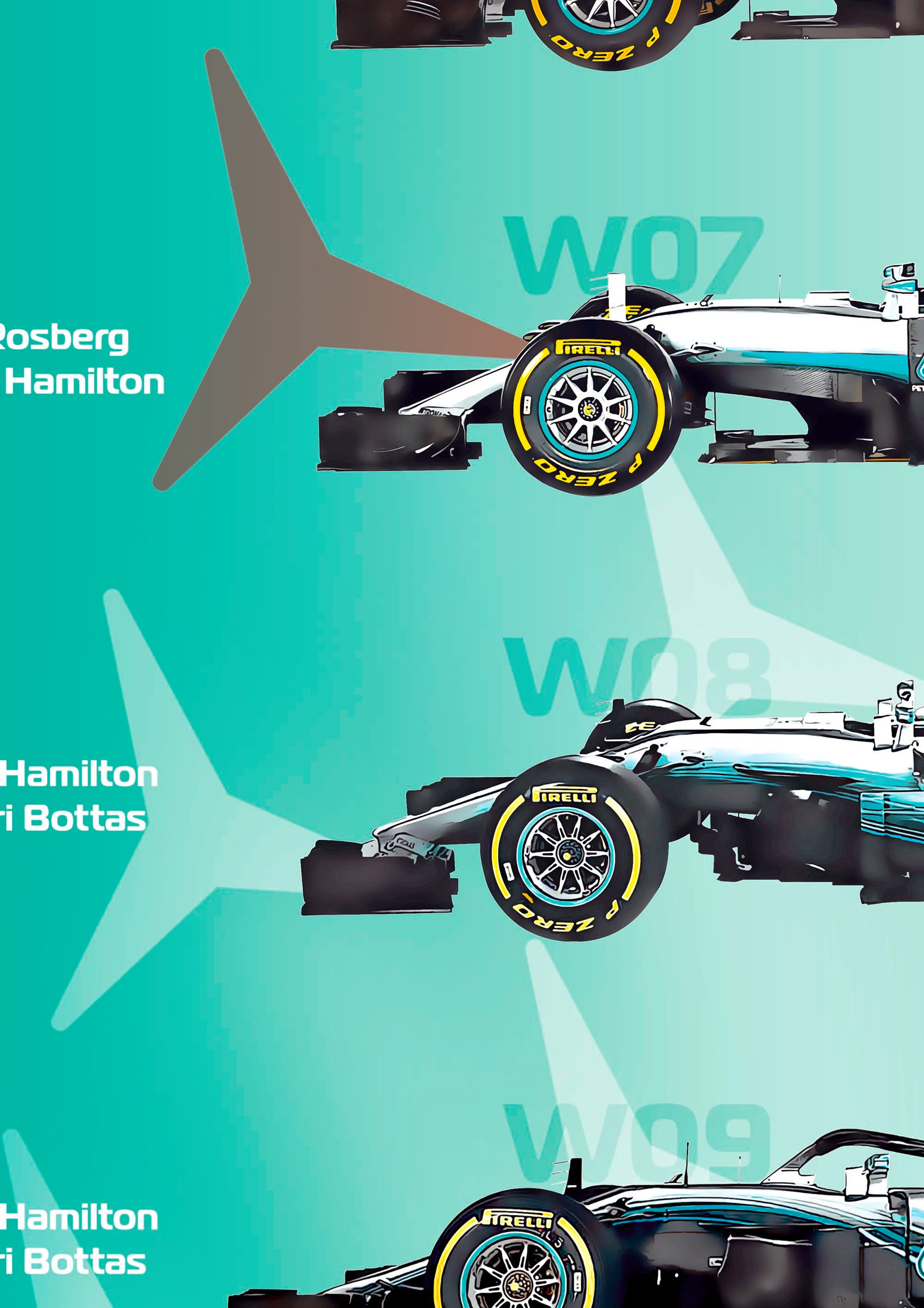 Mercedes AMG F1 Cars 8 X Constructors World Champions Formula 1 ...