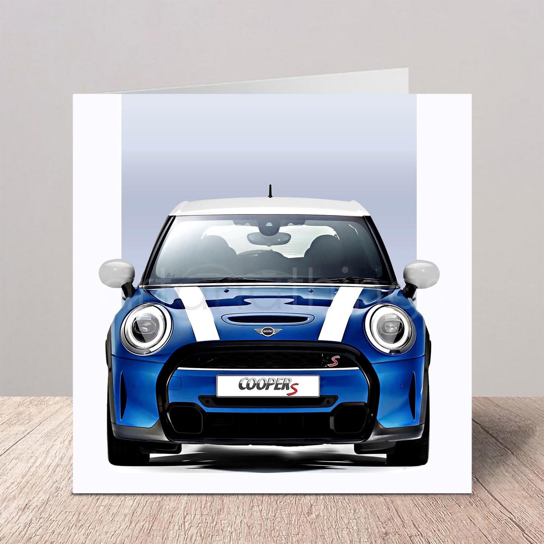 Mini Cooper S Car Front View Greetings Card Birthday Card - Etsy