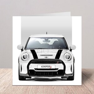 Mini Cooper S Car Front View Greetings Card Birthday Card - Etsy