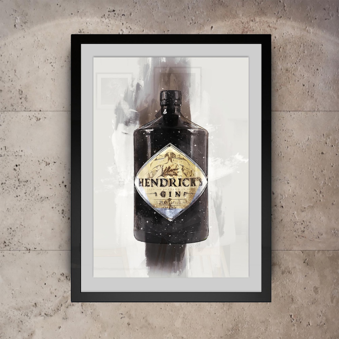 Hendricks Gin Hendrick's Bottle Bar Abstract Art Wall Art Poster Print ...