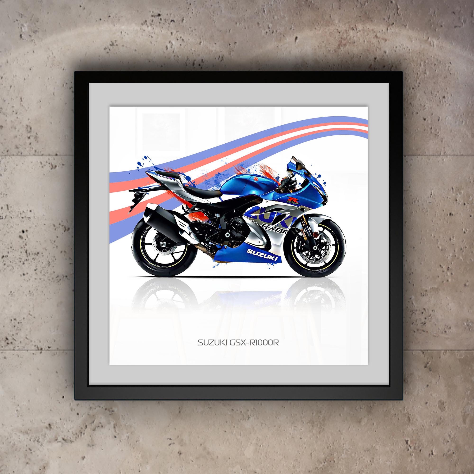 Suzuki GSX-R1000R 100th Anniversary Motorbike Superbike Wall Art Poster ...