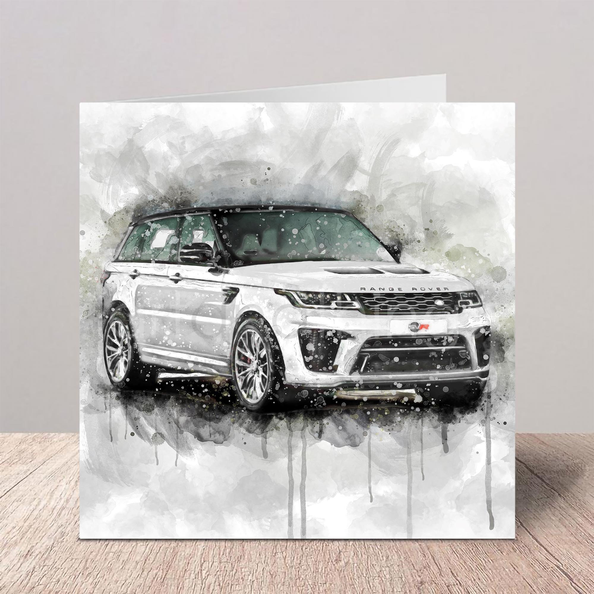 Range Rover Sport SVR Land Rover Car Watercolour Greetings Card ...