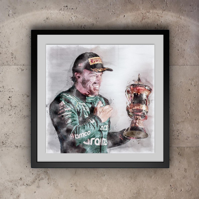 Fernando Alonso Podium Bahrain 2023 Aston Martin F1 Poster AMR23 Wall ...