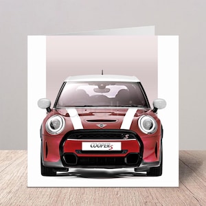 Mini Cooper S Car Front View Greetings Card Birthday Card - Etsy