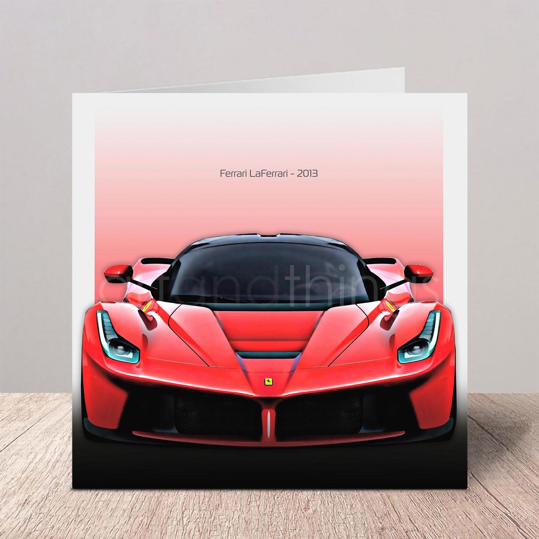 Ferrari Laferrari Front View Hypercar Supercar Greetings Card Birthday ...
