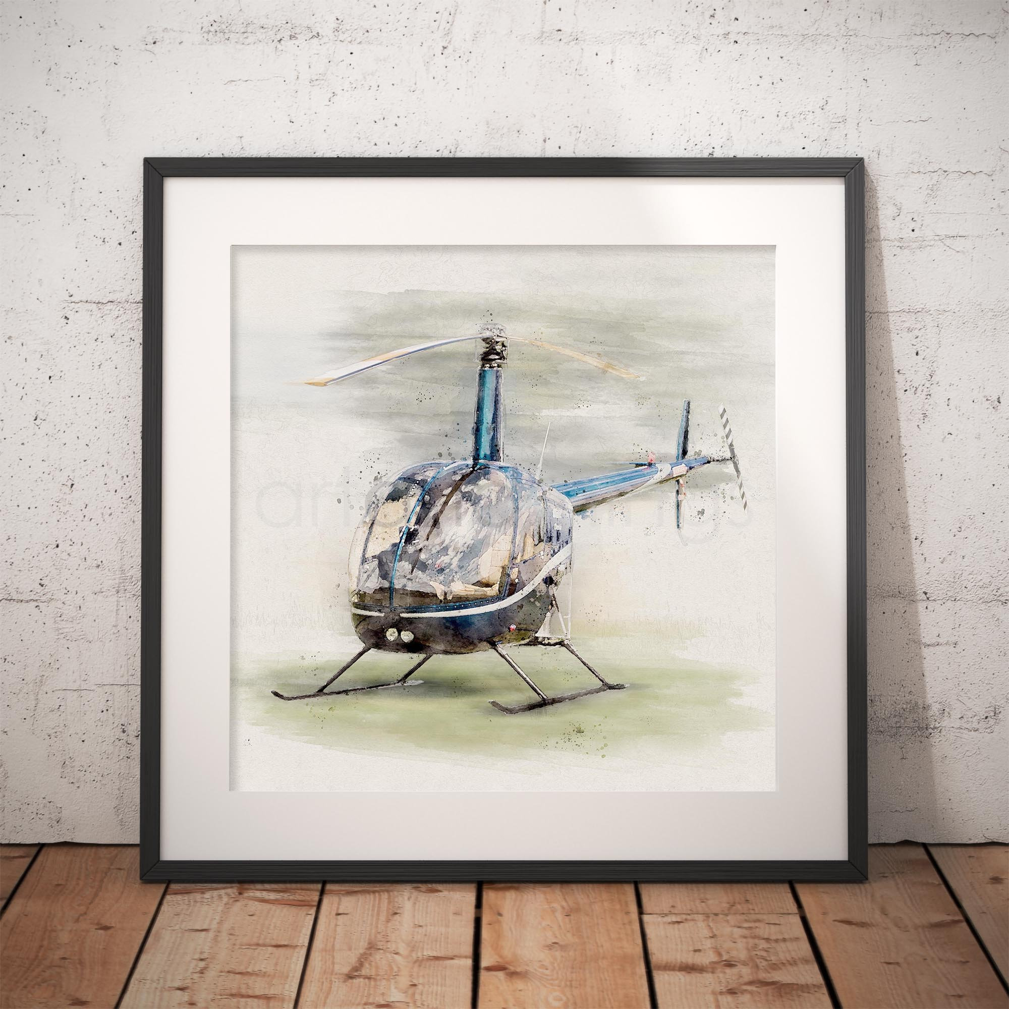 Robinson R22 Helicopter Chopper Aviation Wall Art Wall Art Poster Print ...
