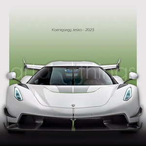 Koenigsegg Jesko | Front View | Hypercar | Supercar | Wall Art | Poster ...