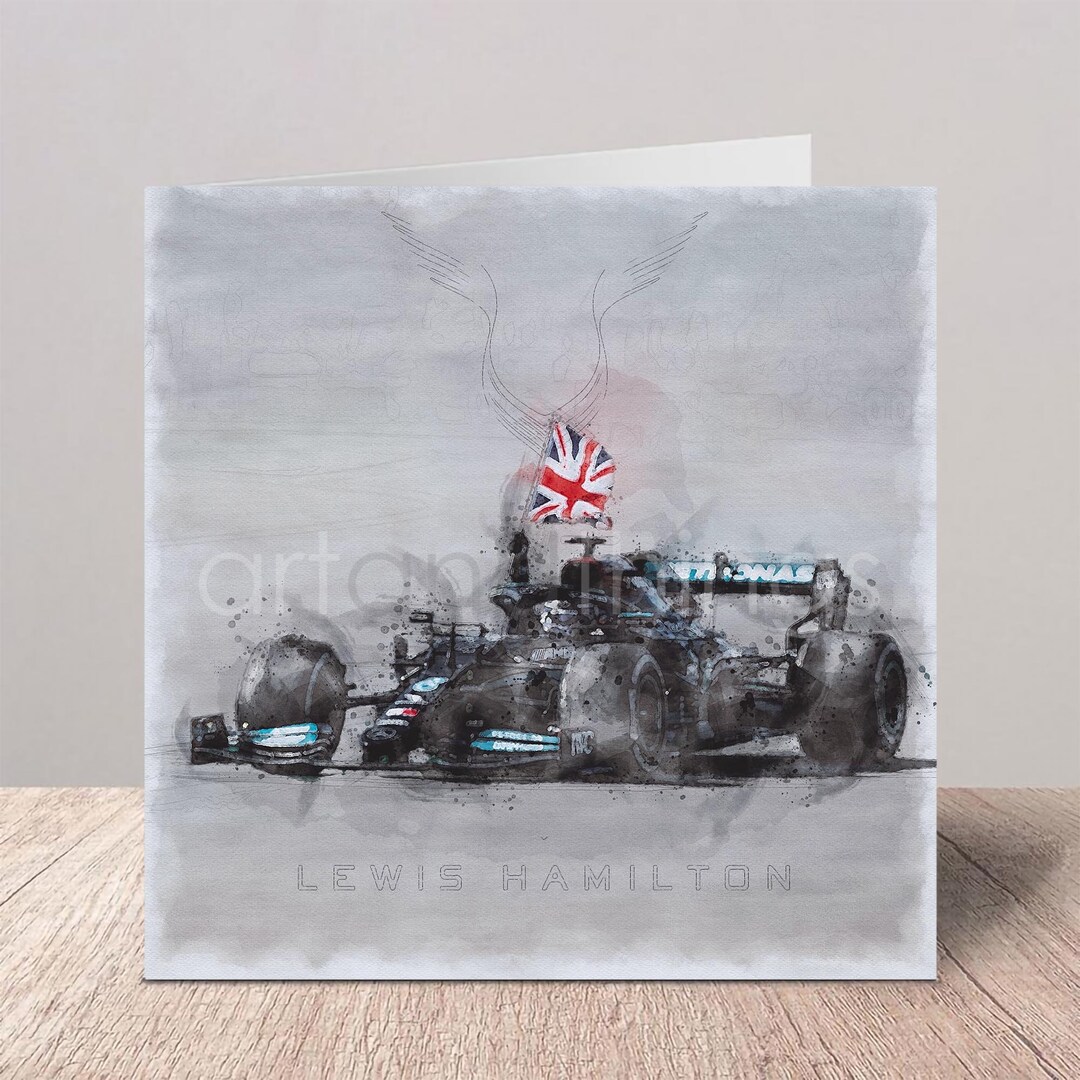 Lewis Hamilton Union Jack Flag Silverstone Formula 1 Mercedes F1 ...
