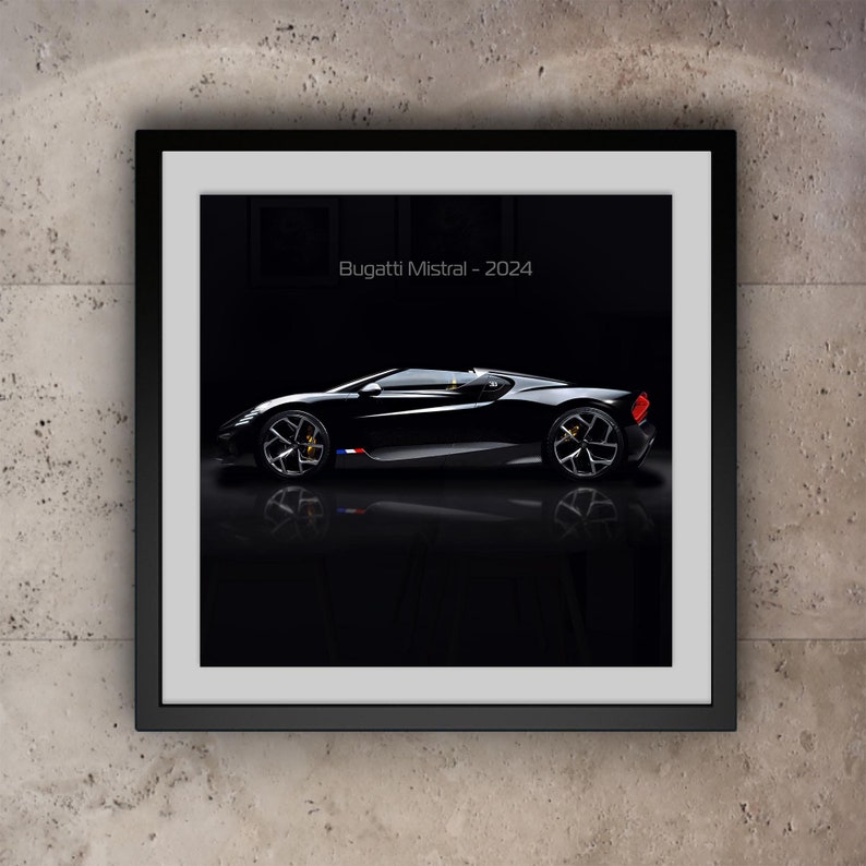 Bugatti Mistral Side View Hypercar Supercar Wall Art Poster Print - Etsy