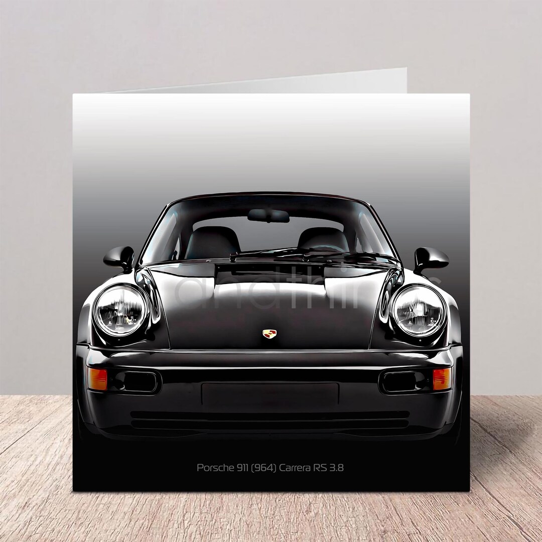 Porsche 911 964 3.8 RS | Supercar | Turbo | Front View | Greetings Card ...