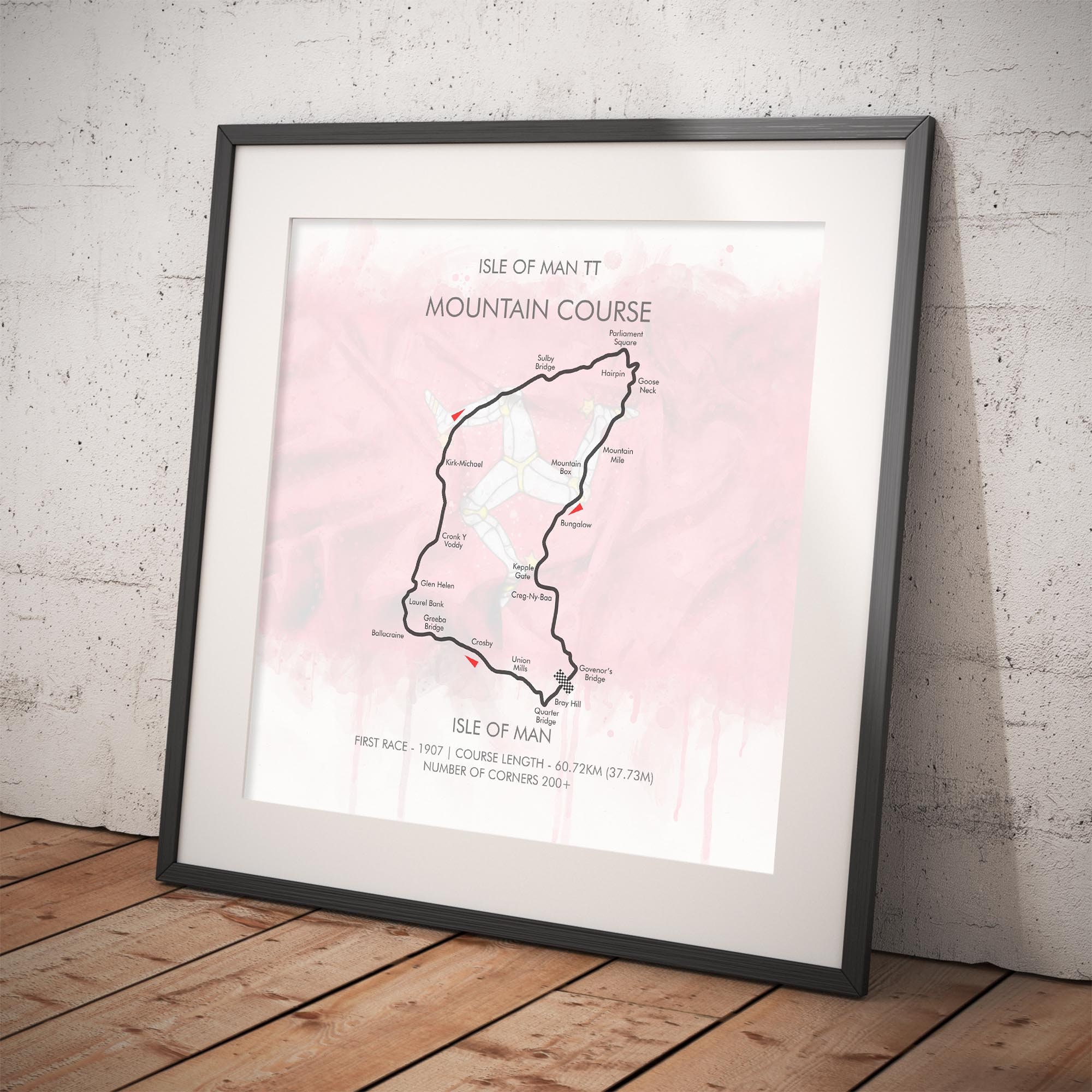 Isle of Man TT Mountain Course Map Track Motorbike Superbike Poster ...