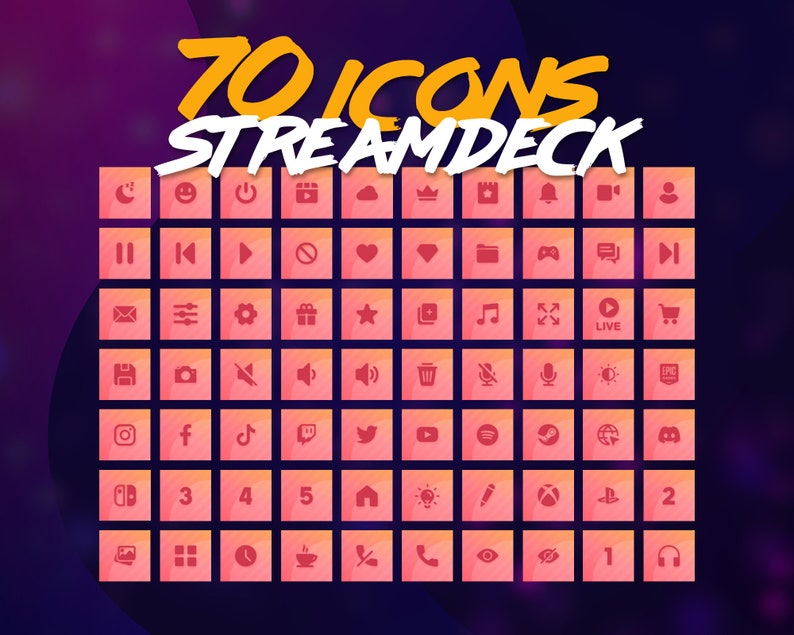 Streamdeck Icon Set 70 Pinkish Flower Icon Pack for Elgato Streamdeck ...