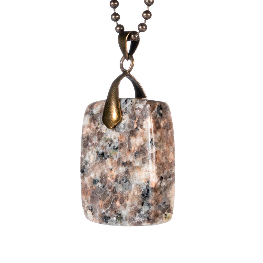 Sacred Harmony: Handcrafted Multi-hued Granite Stone Pendant Necklace ...