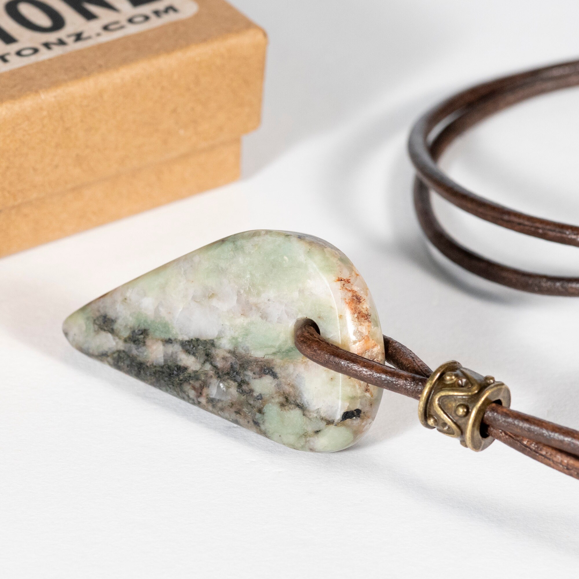 Unique Healing Jade Pendant With Brass Inlay | Crestone Crater ...