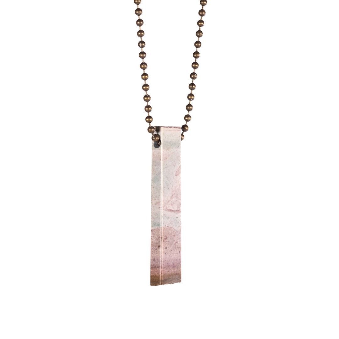 Handmade Desert Jasper Pendant Necklace – Rectangular Stone, Black ...
