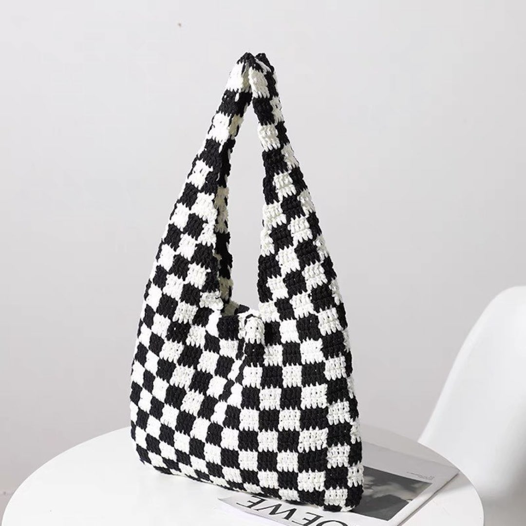 Crochet Checkerboard Bag Pattern PDF With VIDEO Link and Tuturial Guide ...