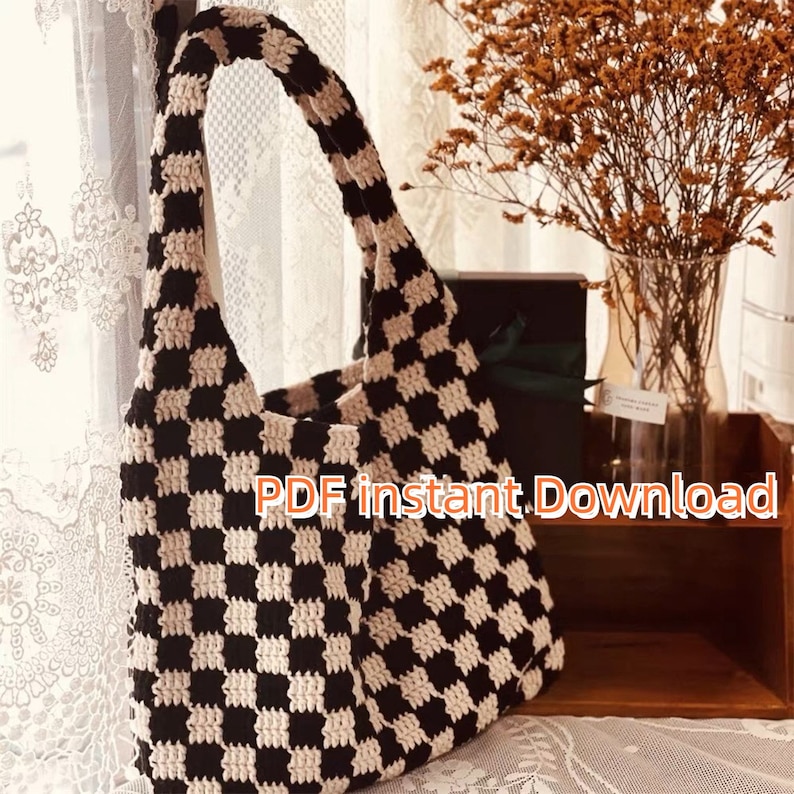 Crochet Checkerboard Bag Pattern PDF With VIDEO Link and - Etsy