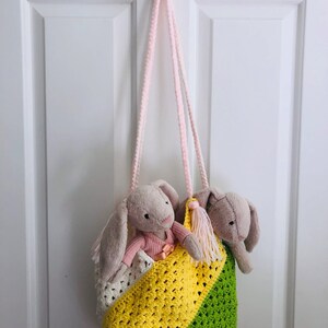 Crochet 4-color Blocked Shoulder Bag Pattern – Digital Tutorial (PDF ...