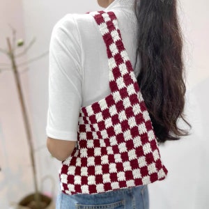 Crochet Checkerboard Bag Pattern PDF With VIDEO Link and Tuturial Guide ...