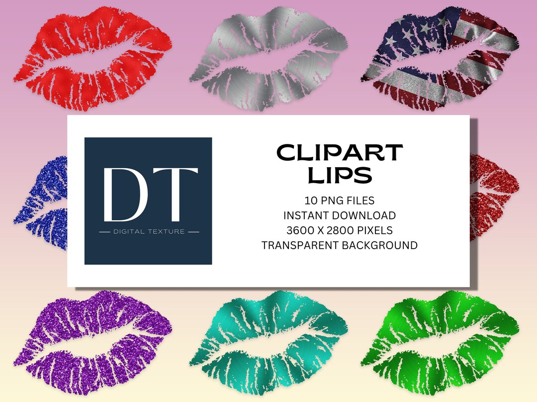 Glitter Sparkle Lips Clipart Red Lips Gold Lips Pink Lips - Etsy