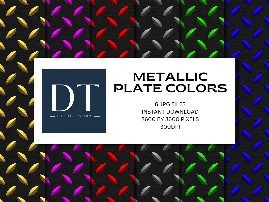 Metallic Diamond Plate Textures, Digital Paper, Scrapbook Paper, Gold ...