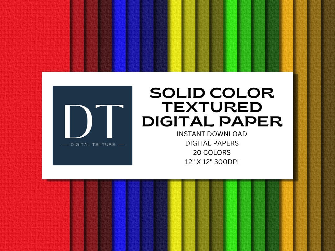 Textured Digital Paper - Solid Colors, Scrapbook Backgrounds (instant ...