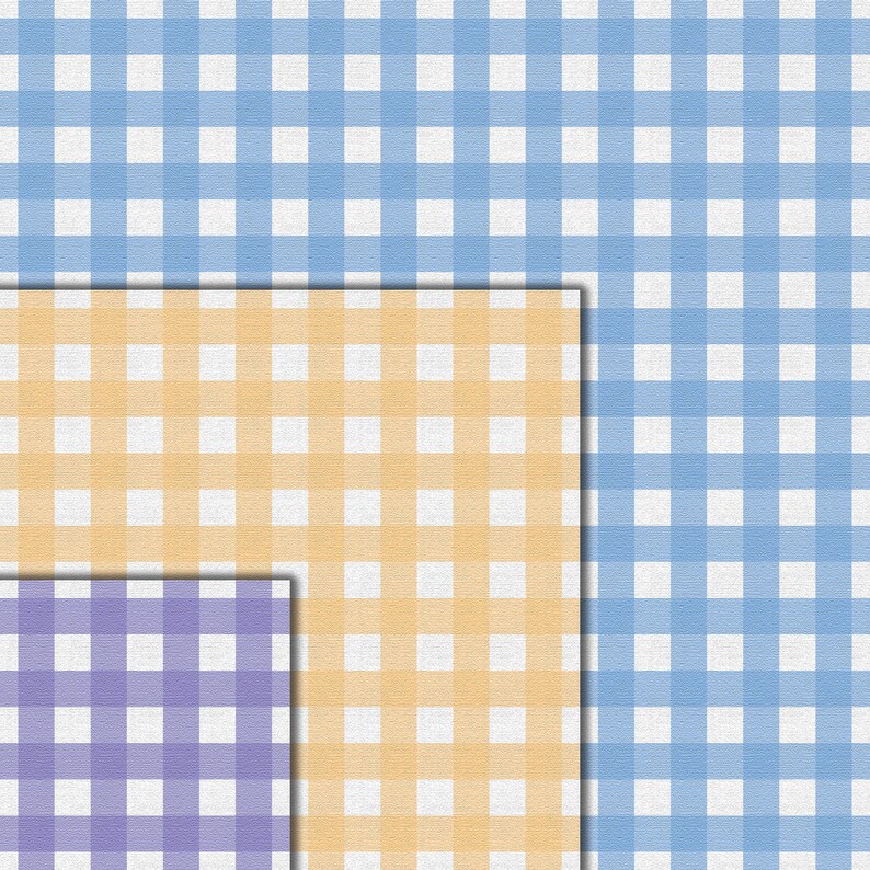 Textured Pastel Gingham Digital Paper, Various Pastel Colors, Instant ...