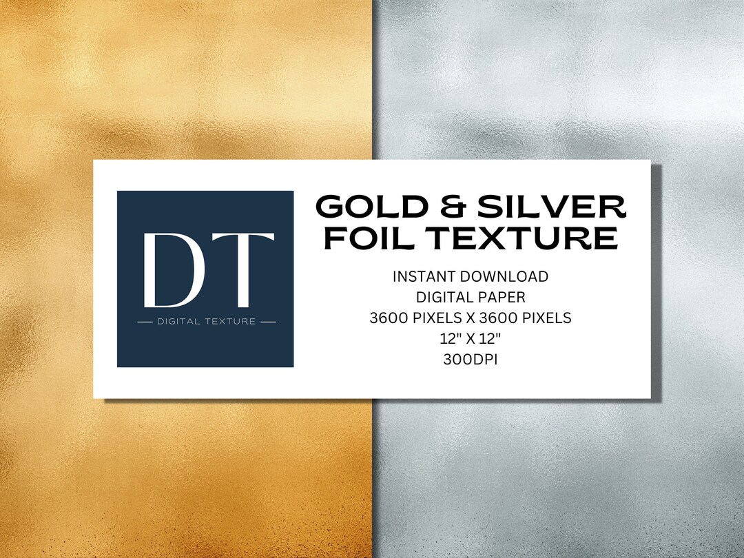 Gold and Silver Foil Textures, Digital Paper, Instant Download, 300DPI ...