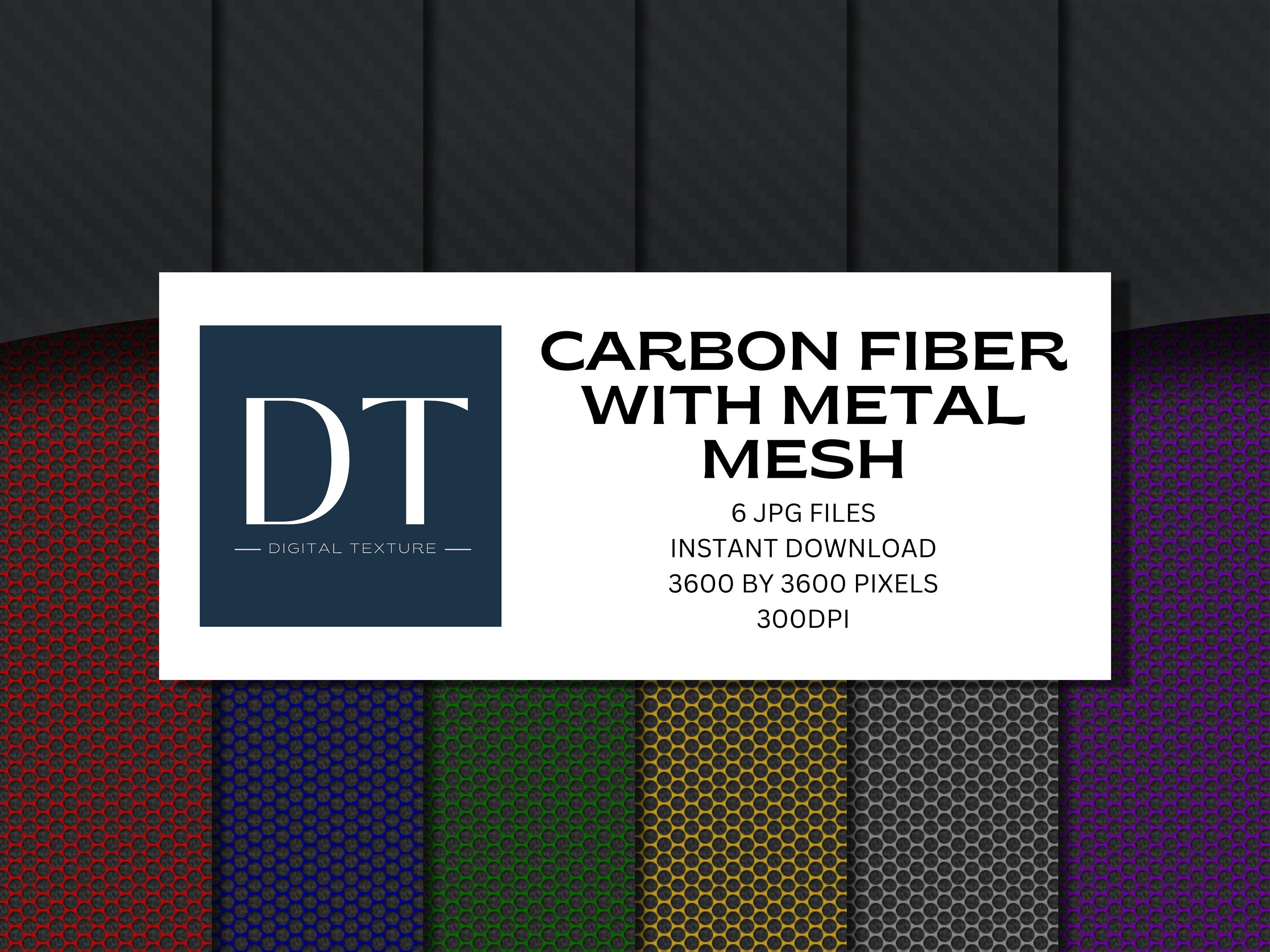Carbon Fiber With Metal Mesh - Six Colors - Digital Paper - Instant ...