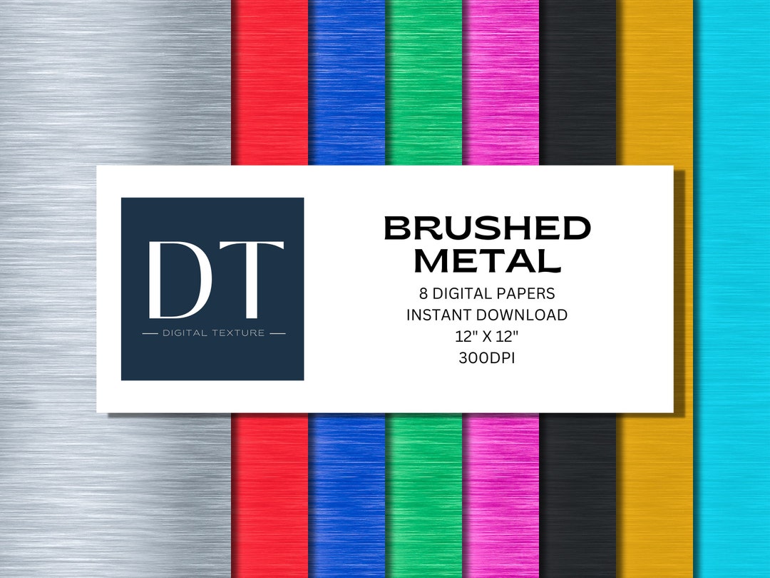 Brushed Metal Texture Digital Paper, Metallic Backgrounds (instant ...