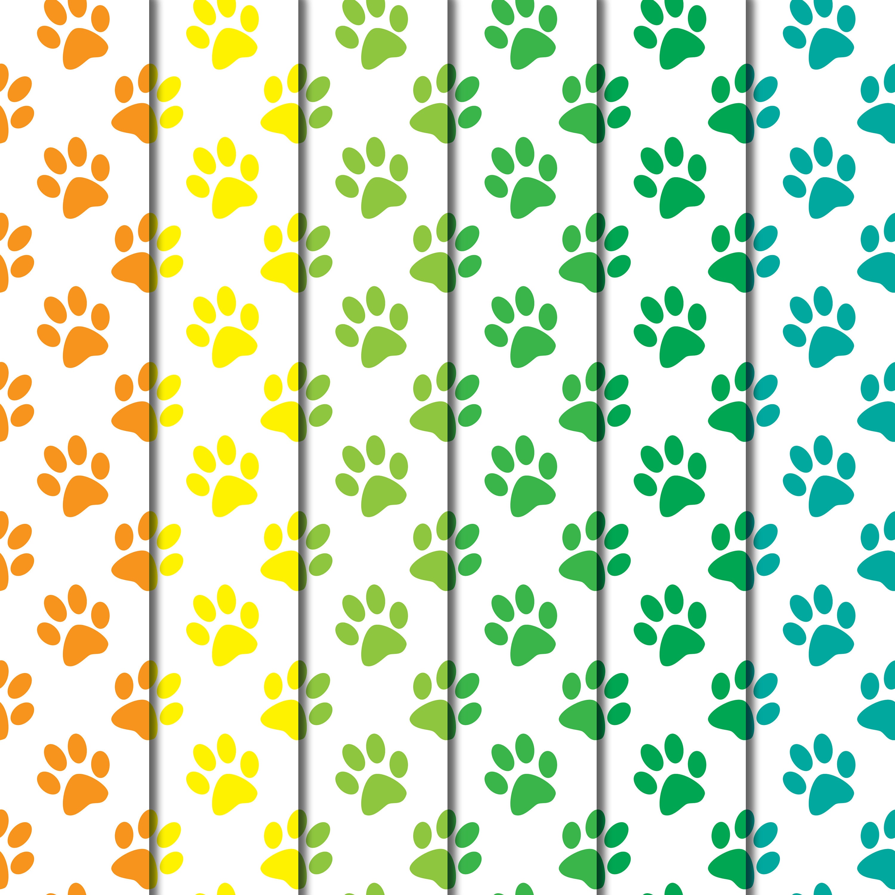 Pastel and Bold Color Paw Print Digital Paper Background - Etsy