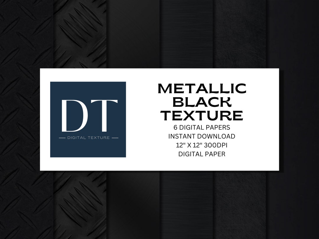 Six Metallic Black Textures, Digital Paper, Instant Download - Etsy