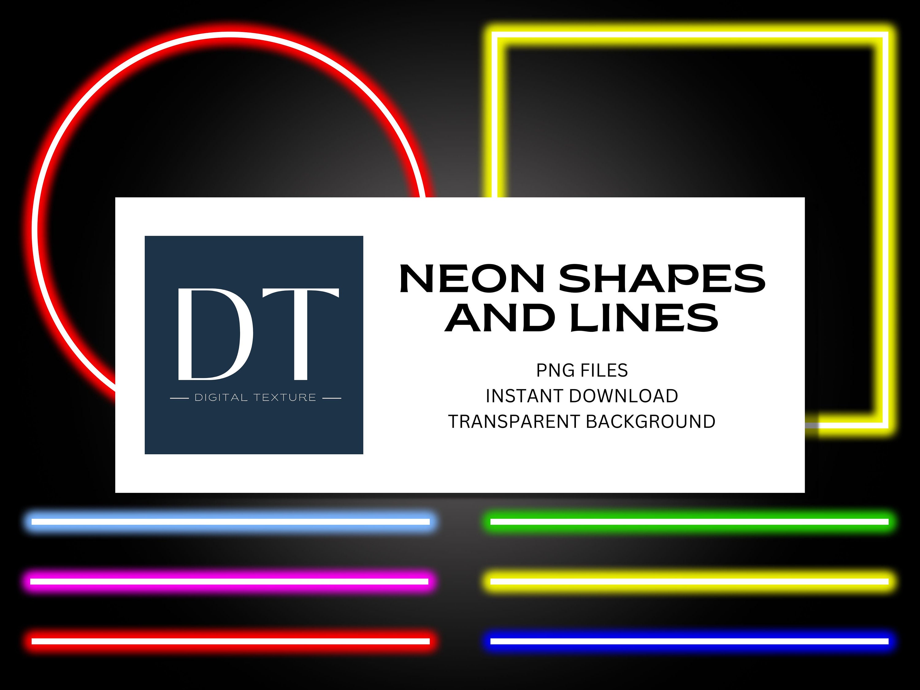 Neon Shapes and Lines Neon Circle Neon Triangle, Neon Square, Neon ...