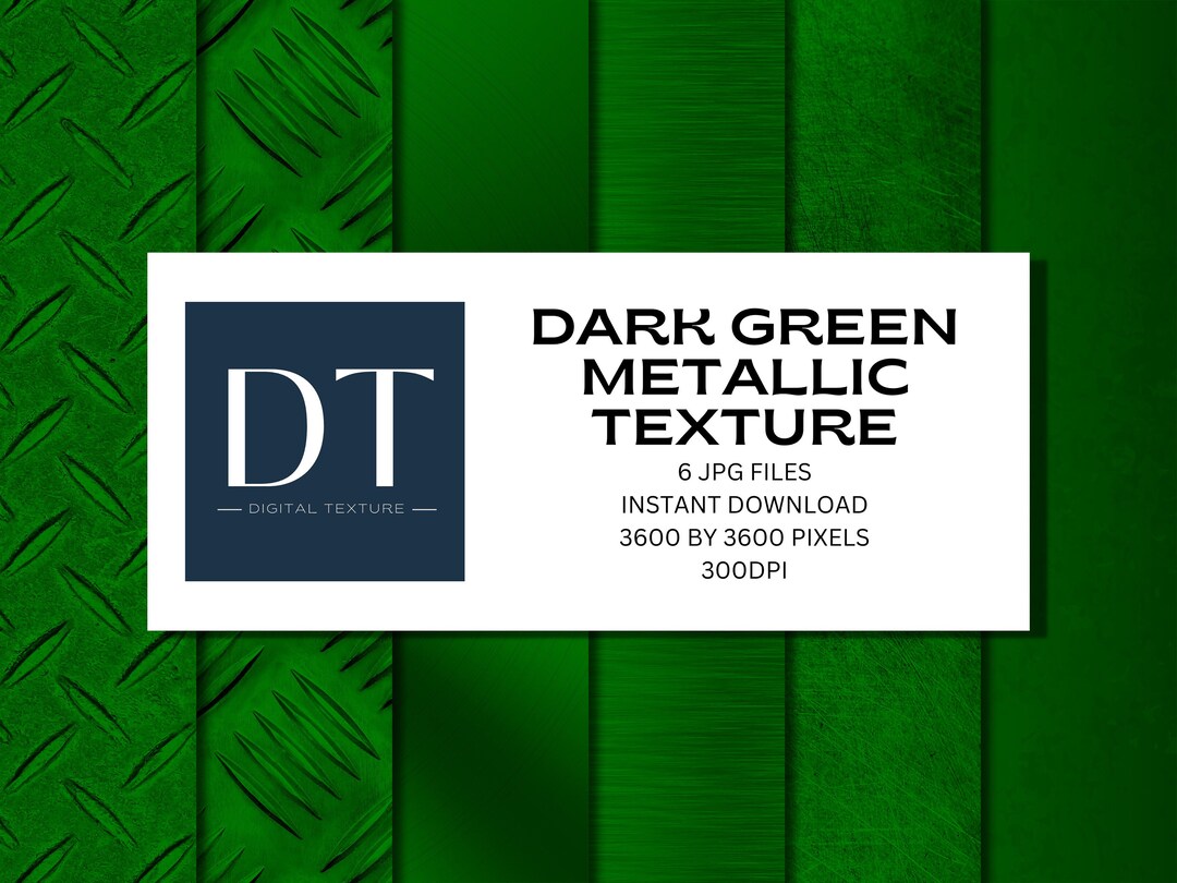 Six Metallic Green Textures, Digital Paper, Instant Download, Dark ...