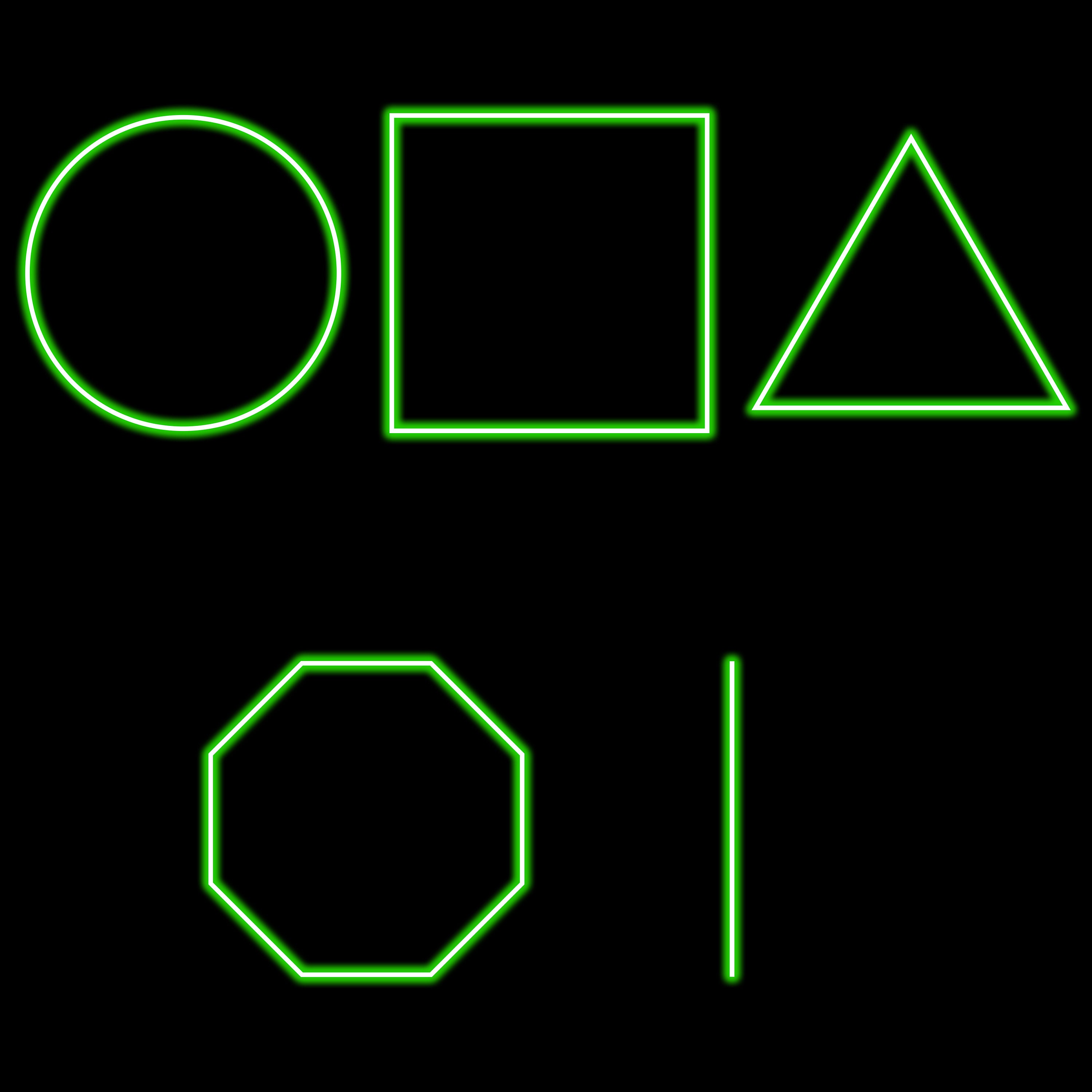 Neon Shapes and Lines Neon Circle Neon Triangle, Neon Square, Neon ...