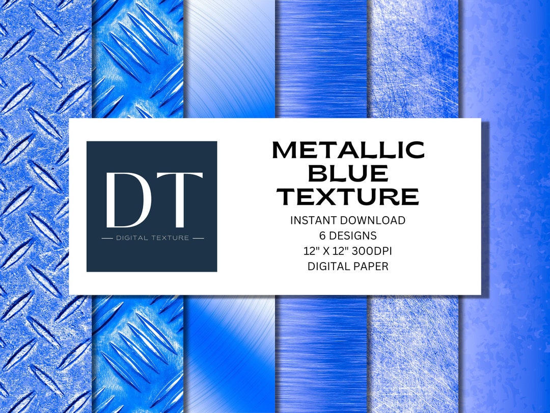 Six Metallic Blue Textures, Digital Paper, Instant Download - Etsy