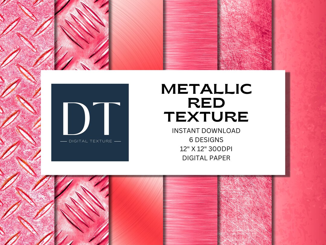 Six Metallic Red Textures, Digital Paper, Instant Download - Etsy