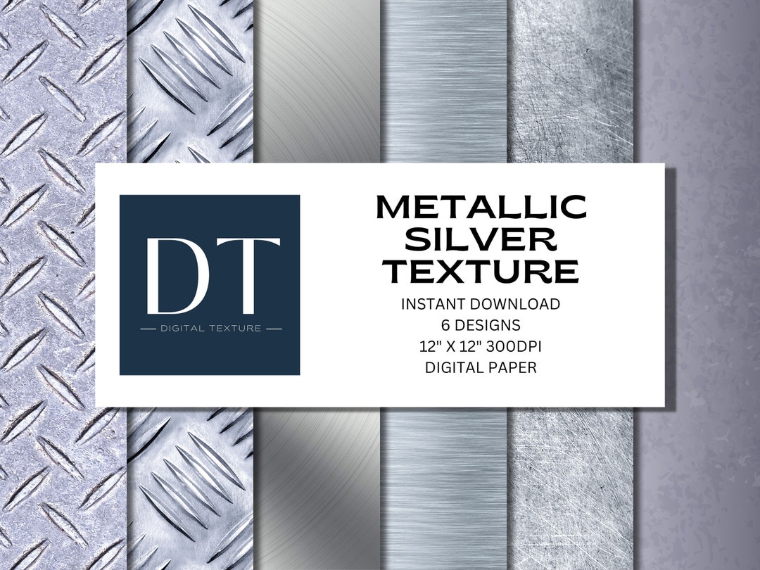 Six Metallic Silver Textures, Digital Paper, Instant Download - Etsy