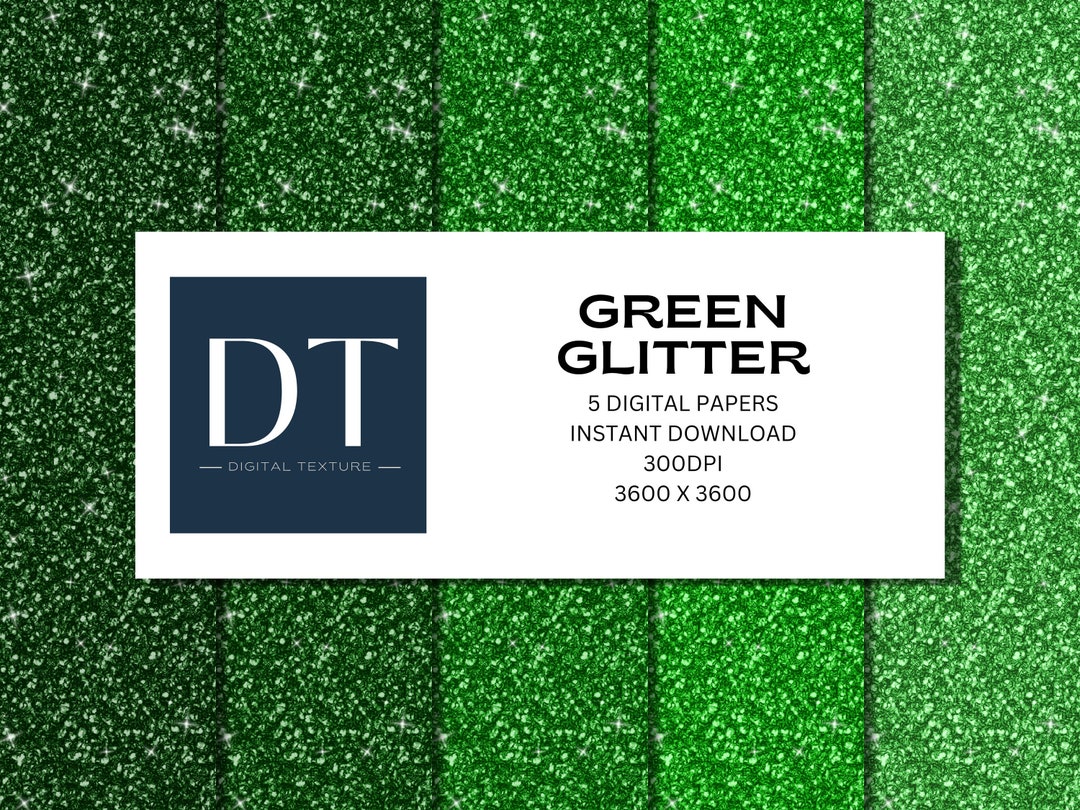 Green Glitter Digital Papers, Scrapbook Papers Green Sparkles Clipart ...