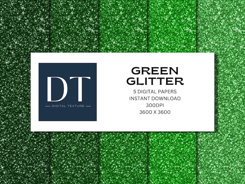 Green Glitter Digital Papers, Scrapbook Papers Green Sparkles Clipart ...